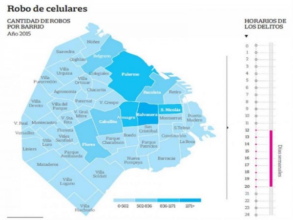 El mapa del arrebato de celulares: Balvanera al tope del ranking ...